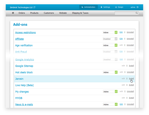 How To Install Setup And Configure The Janrain Addon For Cs Cart Knowledgebase Granite Web